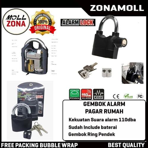 Promo GEMBOK ALARM ALARAM KINBAR RING PENDEK KUNCI RUMAH ANTI MALING ...