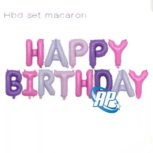 Jual balon foil HBD set MACARON / balon happy birthday / balon set HBD ...