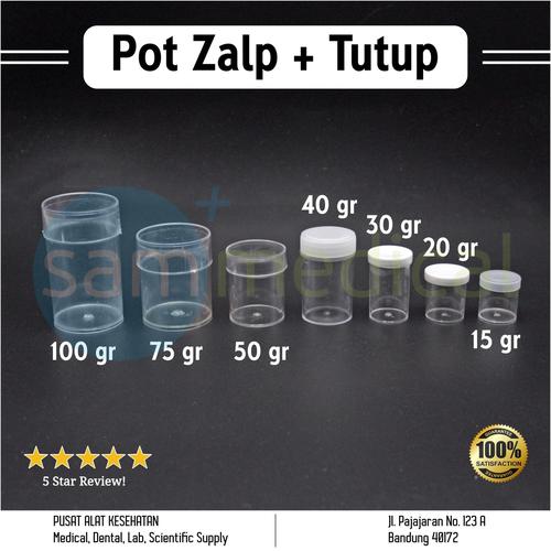 Jual Pot Zalp / Pot Salep / Pot Sample Tutup Ulir Putih - Transparan ...