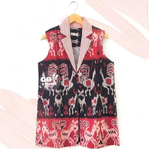 Jual rompi blazer tenun blanket vest outwear batik tenun tricot sumba ...