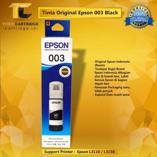 Jual Tinta Epson 003 black Original Refill Ink Printer L3110 L3150 L ...