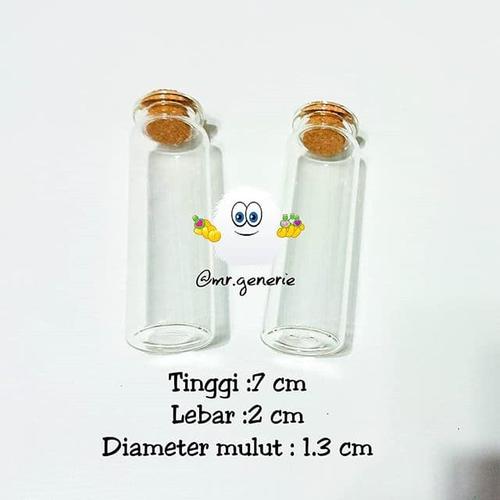 Jual botol kaca tutup kayu / botol kaca kecil /vial / botol charm ...