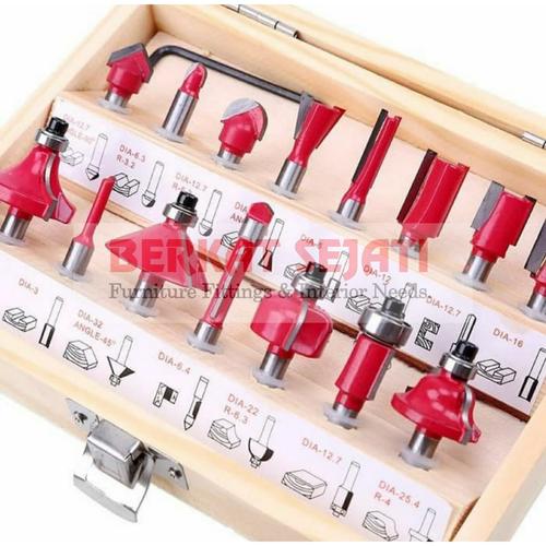 Jual 15 PCS Mata Router SET Mata Profil SET Mata Trimmer SET Router Bit ...