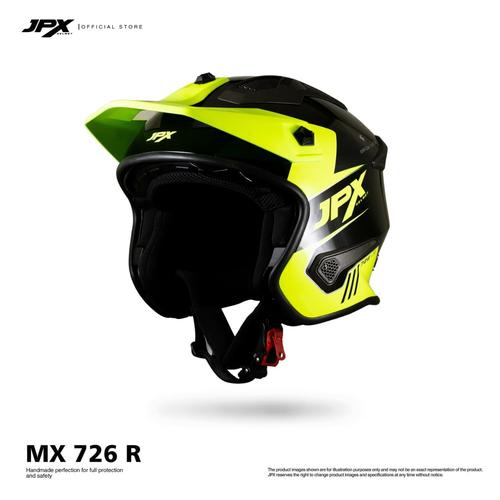 Promo JPX Full Face MX-726R Black Metalic/Yellow Cicil 0% 3x - Kab ...