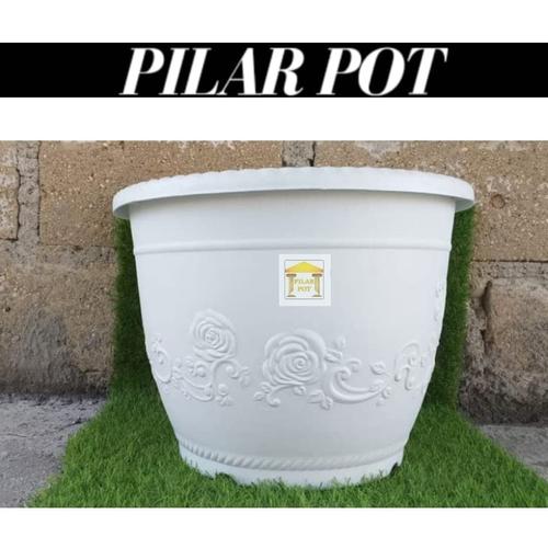 Promo pot bunga tanaman shallom bulat putih 50cm - jumbo - Kota ...