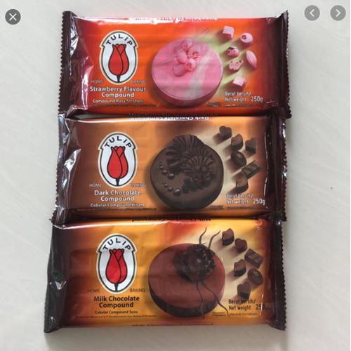 Jual Tulip Compound Chocolate 250gr Dark/Milk/White/Strawberry Tulip ...