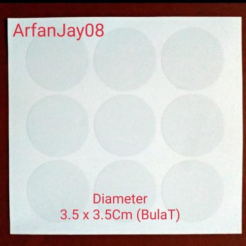 Jual Stiker Bulat 3.5cm TRANSPARAN polos/sticker segel bundar dus hp ...