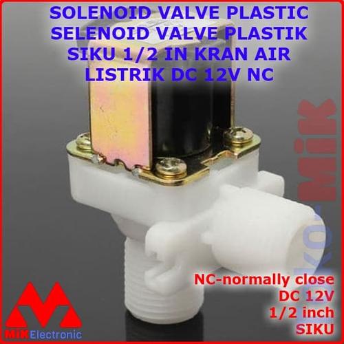 Jual SELENOID VALVE PLASTIK DRAT SIKU 1/2 IN KRAN AIR LISTRIK DC 12V NC ...