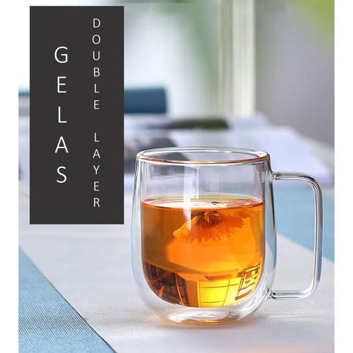Jual Gelas Double Wall Anti Panas Insulated Cup 250ml Gelas 2 Lapis ...