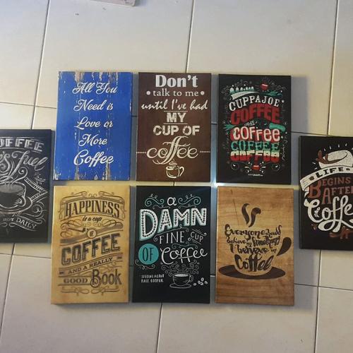 Jual POSTER tema KOPI tuk Warkop Cafe Resto penuh HIASAN DINDING - Kota ...