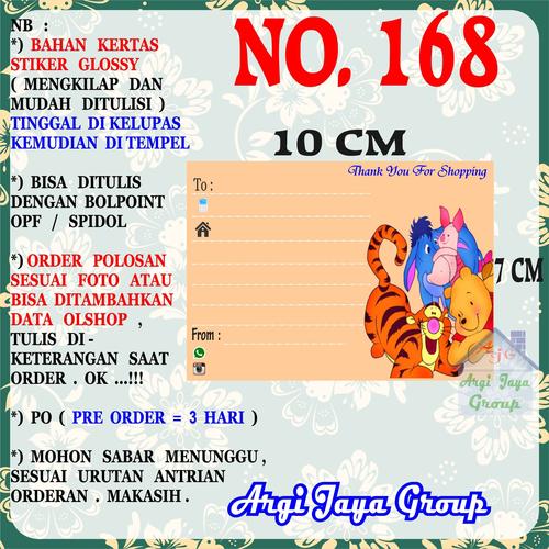 Jual STICKER ALAMAT/LABEL/STIKER PENGIRIMAN NOMER 168 ( 10 CM x 7 CM ...