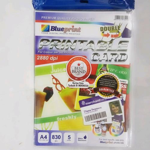 Jual Kertas PVC A4 bahan ID card Printable card merk Blueprint ...