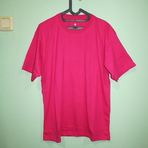 Jual Kaos polos pink tua atau fanta ukuran XS - XXL cotton combed ...