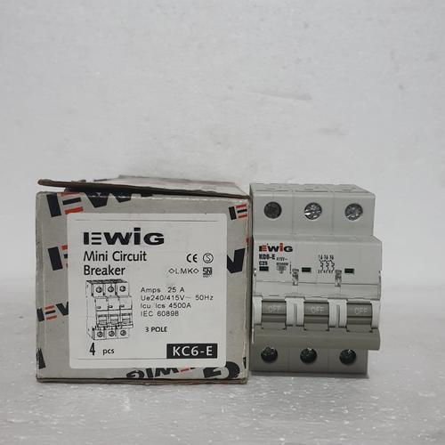 Jual MCB Ewig 3P 3 Phase 3 Pole 6A 10A 16A 20A 25A 6/10/16/20/25 ...