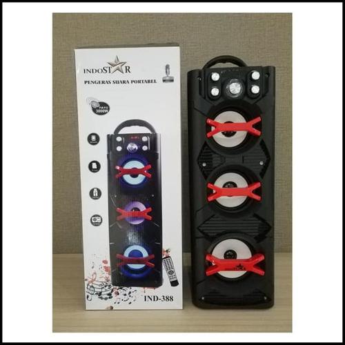 Jual Indostar Speaker Portable Bluetooth USB FM Radio AUX Remote IND ...