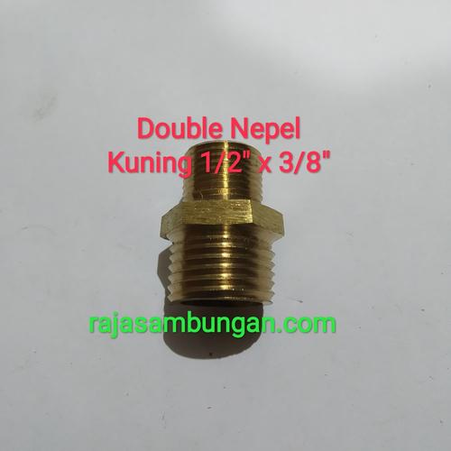 Jual Double Nepel Kuningan 1/2 x 3/8 Inchi Sambungan Dobel Drat Depok - Kota Depok - raja ...