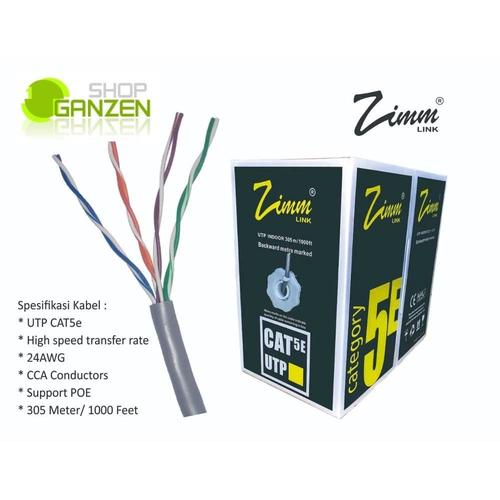 Jual Kabel UTP ZIMM LINK cat5e / zimm link cat.5e / zimm link cat 5e ...