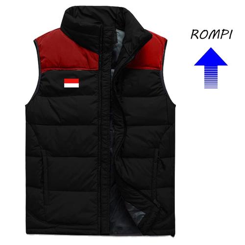 Jual Rompi Pria Terbaru Logo BENDERA MERAH PUTIH/Rompi Pria Warna Hitam ...