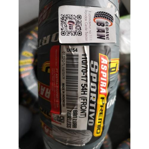 Jual Ban luar Aspira Premio Sportivo uk 110 / 70 -17 FRONT Tubless - Kota Bekasi - gudangban_id ...