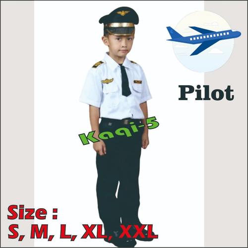 Jual kostum pilot seragam karnaval profesi penerbang anak - Pilot, XS ...