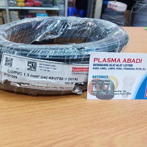 Jual KABEL METAL /LINDO NYA 1,5MM TEMBAGA LIDI PANJANG 100M - Hitam ...