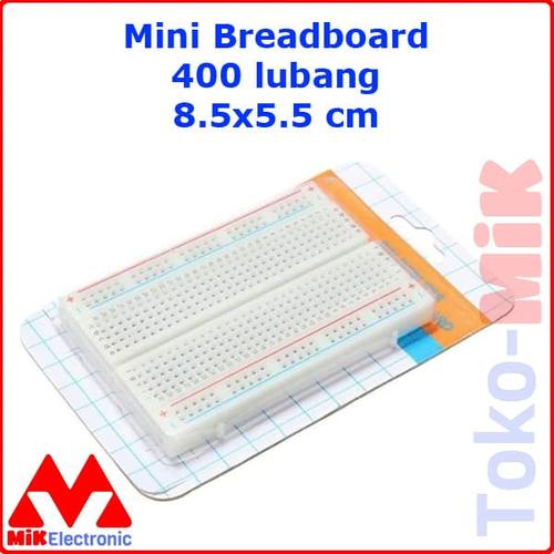 Jual Breadboard Mini 8.5x5.5cm Solderless PCB Circuit Board 400 Lubang ...