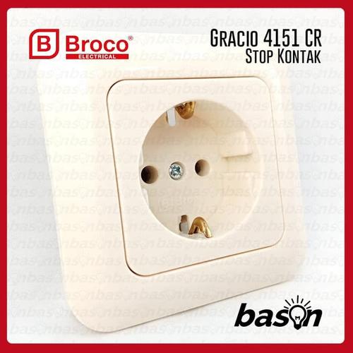 Promo BROCO Gracio 415111 Socket Outlet 16A 250V Cream | Stop Kontak ...