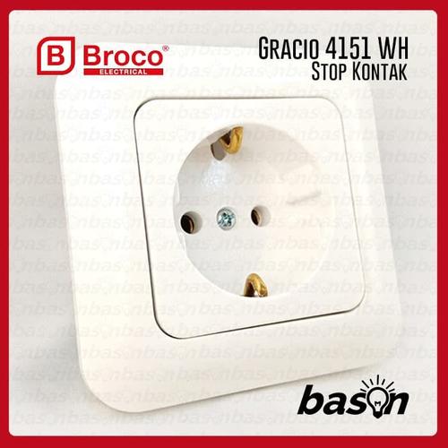 Promo BROCO Gracio 415155 Socket Outlet 16A 250V White | Stop Kontak ...