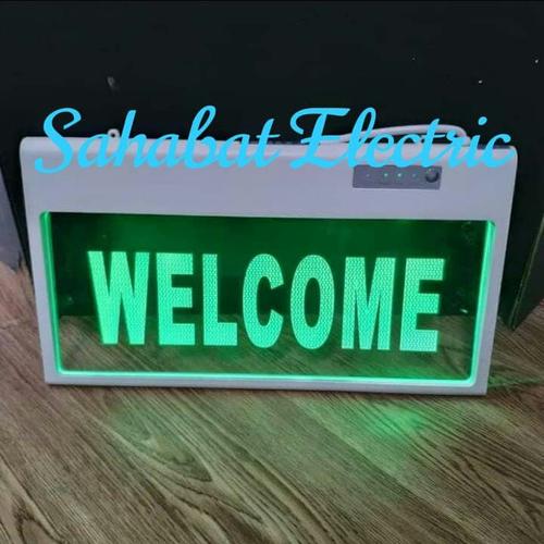 Jual Lampu Exit Led WELCOME Emergency Transparan Led Hijau/Sign Darurat ...