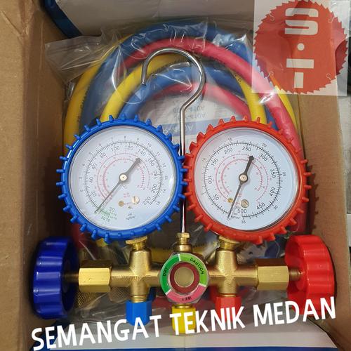 Jual ALAT ISI FREON AC BRASS DOUBLE MANIFOLD GAUGE SET TESTING R22 AC ...