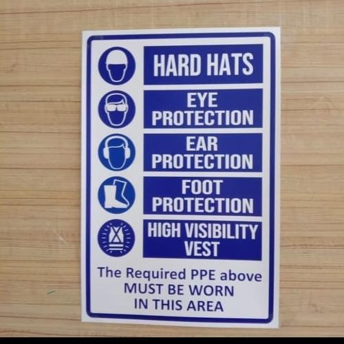 Jual sign stiker the reqiured PPE 30x20cm rambu larangan - Jakarta ...