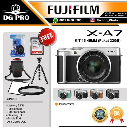 Jual FUJIFILM XA7 X-A7 KIT 15-45MM KAMERA MIRRORLESS ORIGINAL FREE 32GB ...