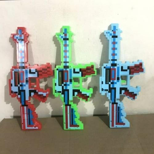 Jual weapon / gun M416 minecraft mainan anak senjata M416 minecraft LED ...