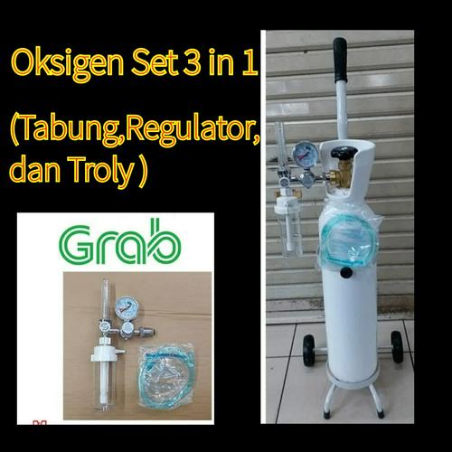 Jual Tabung Oksigen Set 3 in 1 Siap Pakai (Tabung,Regulator, Dan Troly) - Jakarta Barat ...