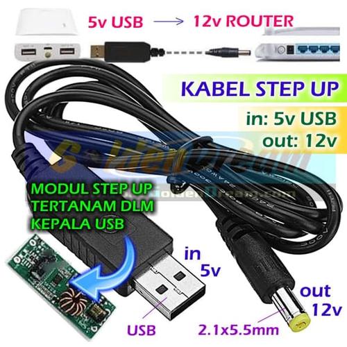 Jual Kabel Step Up USB 5v to 12v DC Power Supply Charger Converter ...