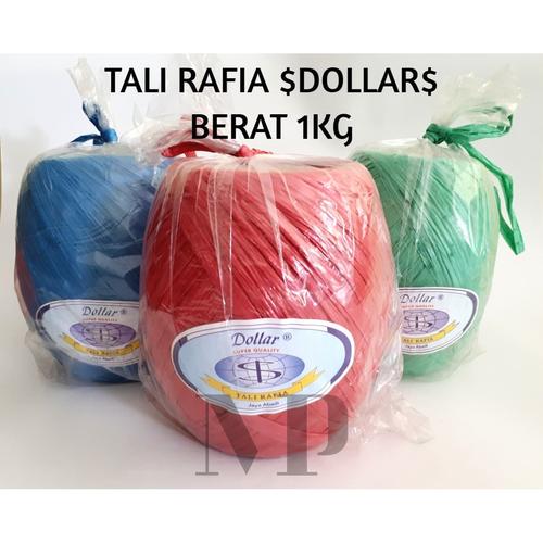 Jual Tali Rafia Merk Dollar 1 KG Tali Plastik Warna Warni Merah Hijau ...