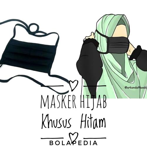 Jual KHUSUS HITAM - MASKER HIJAB masker kain wanita muslim anti Debu ...