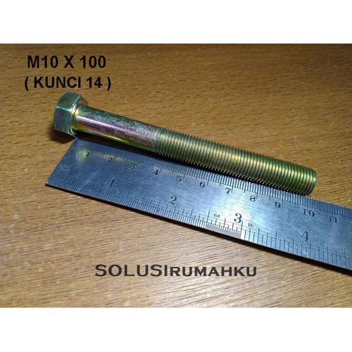Jual BAUT MUR KUNING M10 10X100 / BAUD lubang 10 mm X pjg 10 cm KUNCI ...