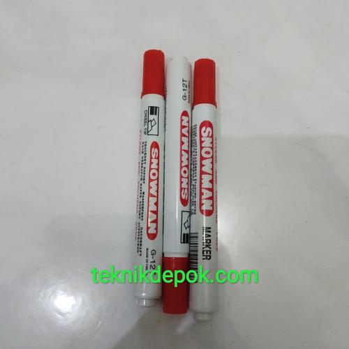 Jual Spidol Snowman Marker G 12T Merah Spidol Besi Permanent 3 Pics ...