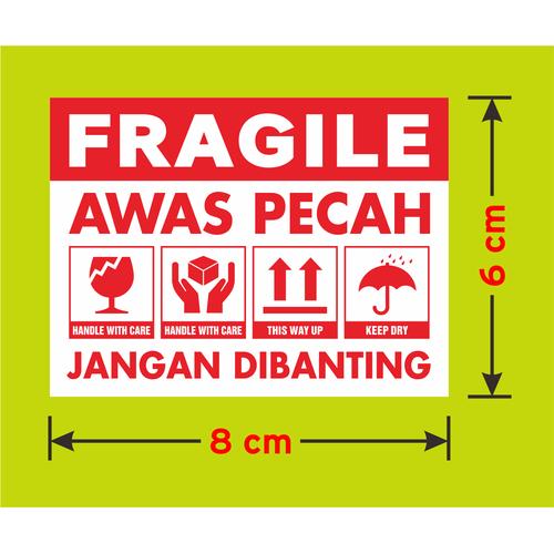 Jual Sticker Fragile Awas Pecah Stiker Jangan Dibanting Hati-hati 6 x 8 ...