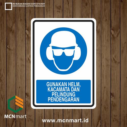 Jual Sticker Safety Sign APD Gunakan Kaca mata dan Pelindung ...