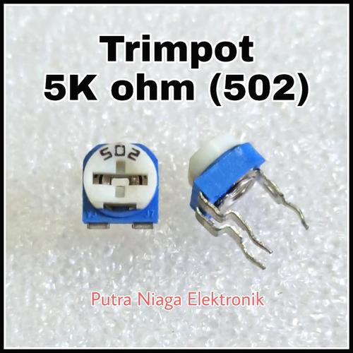 Jual Resistor Variable 5K ohm VR Trimpot 5000 ohm 5 K marking : 502 ...