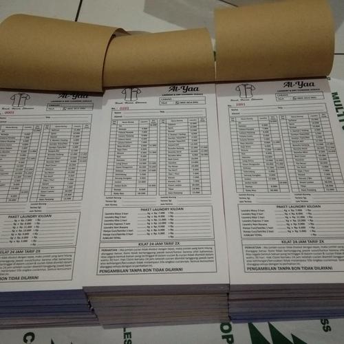 Jual Cetak Nota ukuran A6 (1/3 folio) 2 rangkap 1 warna - polos - Kab ...
