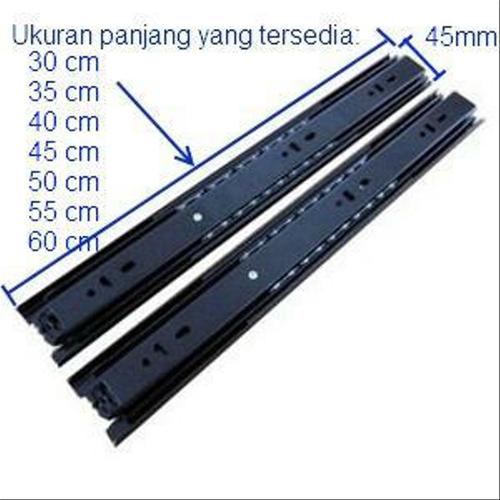 Jual Rel Laci Hitam 1 Set Dobel Tarik Full Ext Merk Taco 50 Cm Kitchen ...