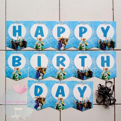 Jual Banner Bunting Flag HBD Happy Birthday Ultah Frozen - Jakarta ...