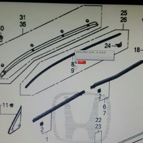 Jual Karet List Roof Atap Bagian Atas Samping Kaca Depan Mobilio ...