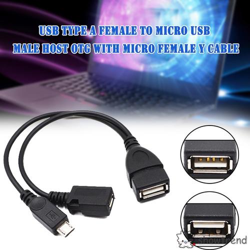 Jual USB Type A Female to Micro USB Male Host OTG with Micro Female Y ...