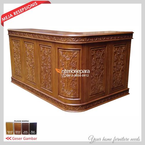 Jual Meja Kerja Receptionist Meja Lobby Ukiran Nusantara Bahan Kayu ...