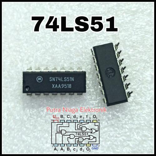 Jual ic TTL 7451 74LS51 AND / OR GATE INVERTING SN74LS51N Dip 14p ...