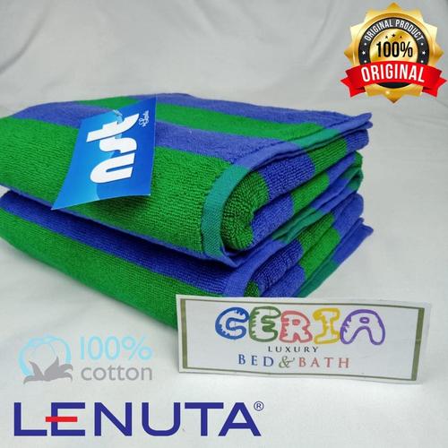 Jual Handuk Pantai Dewasa Tebal Lenuta NST Hijau Stripe Biru Bca 85x150 ...